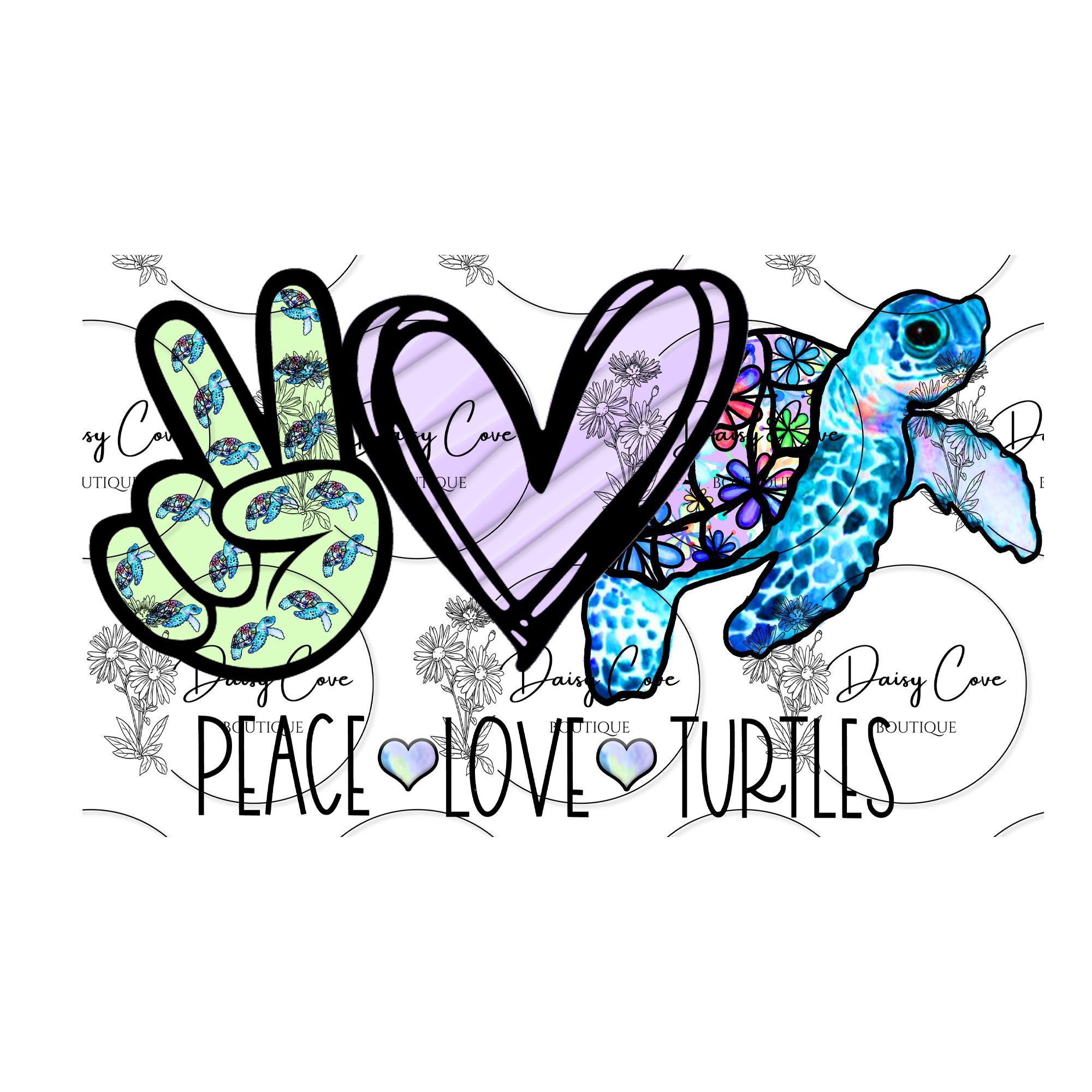 Peace Love Turtle Digital Download Sublimation Shirt Digital - Etsy