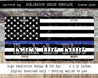 Back the Blue License Plate - Etsy