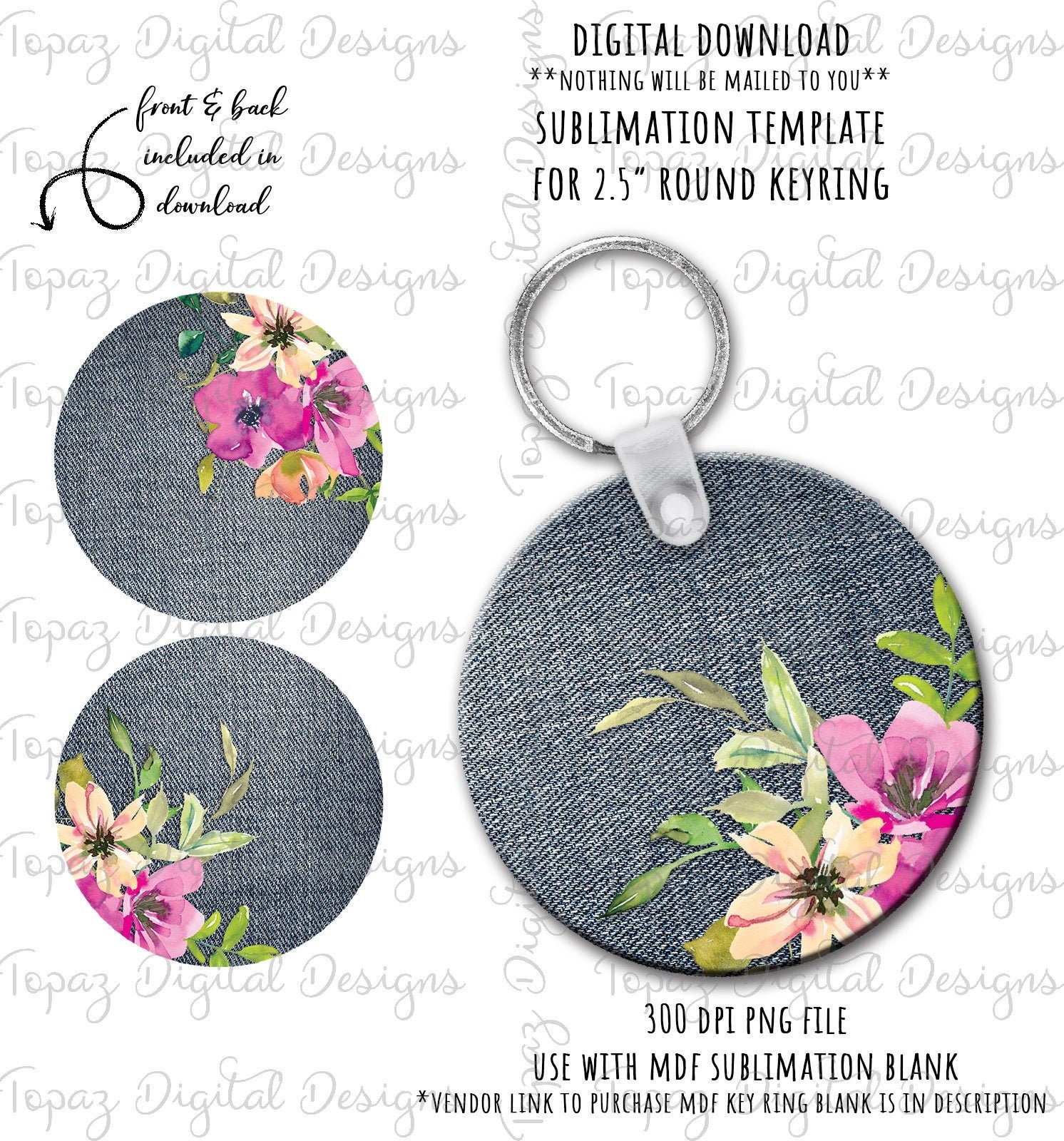 Sculpting & Forming Craft Supplies & Tools 1.5 Round Key Ring Design ...