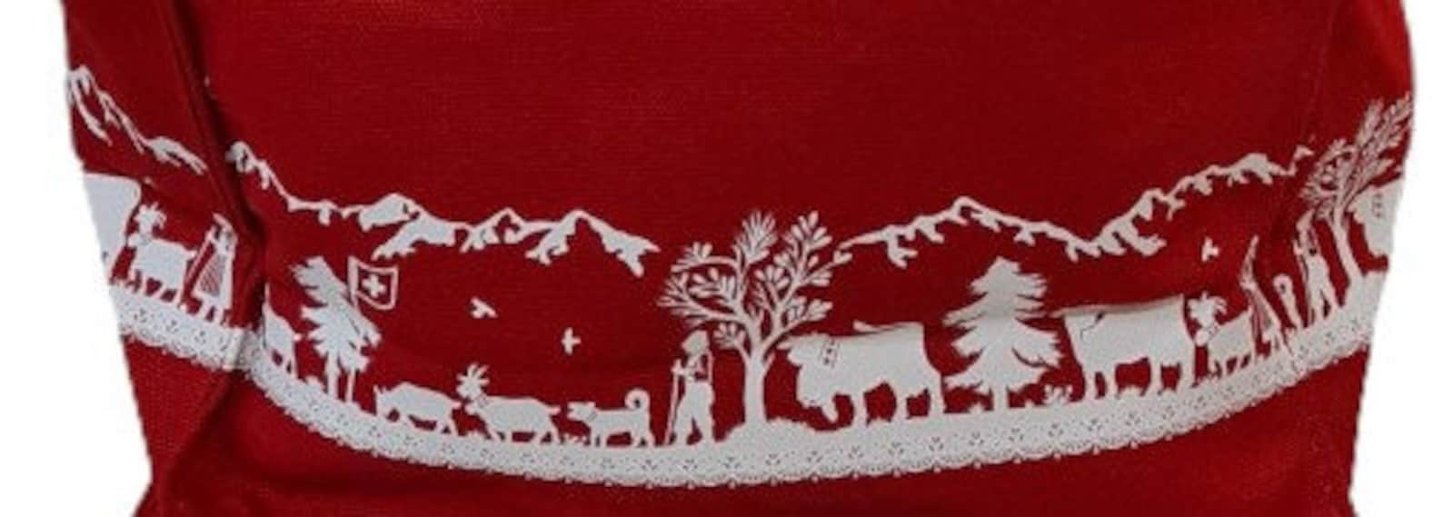 Swiss Fabric Bag With Poya Pattern Swiss Switzerland Swiss - Etsy