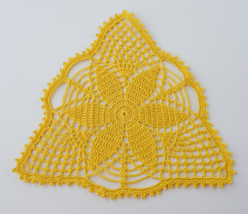 Crochet Doily, Yellow Crochet Doily, Table Decor, Interior Decor, Tea ...