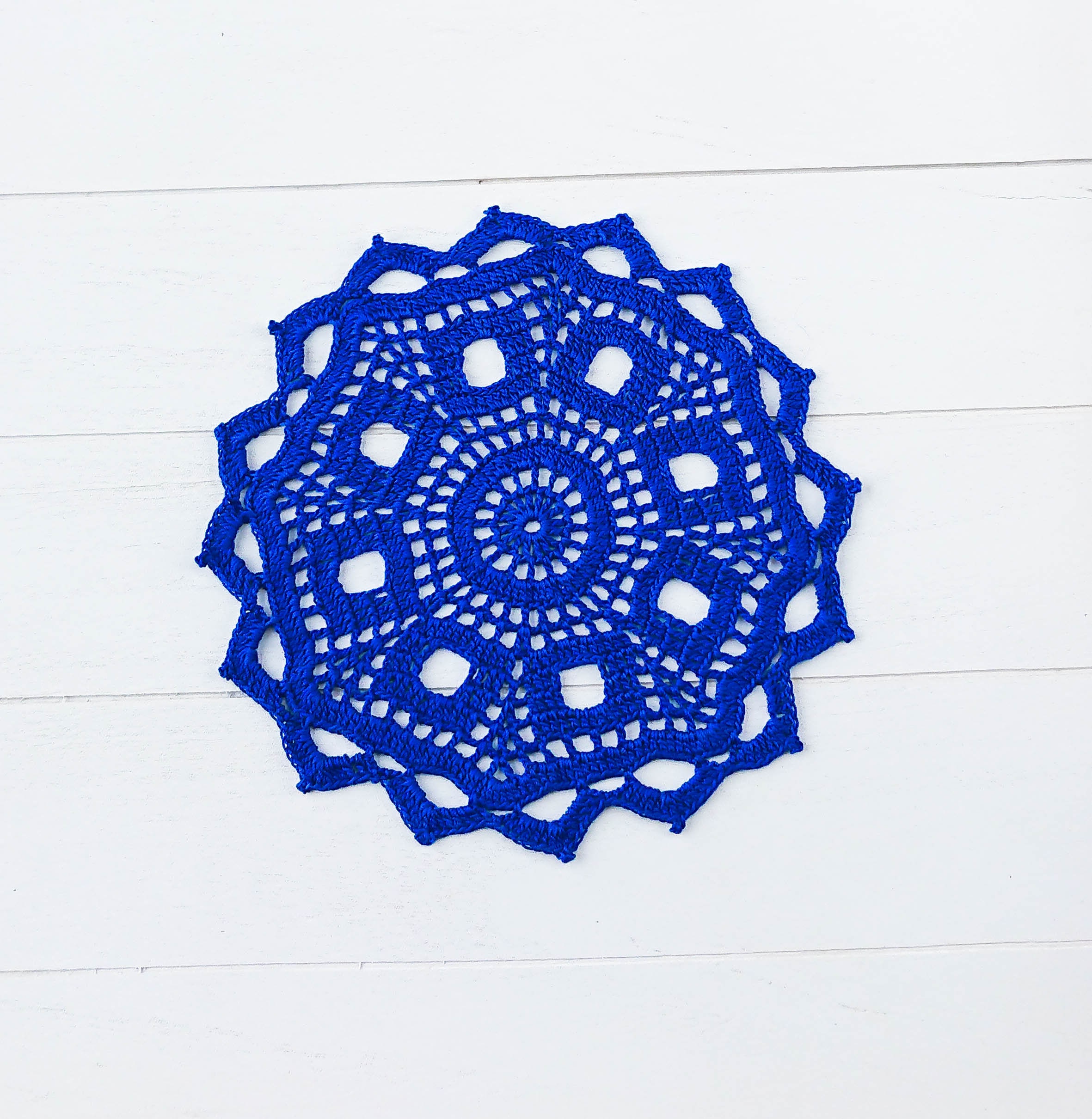 Crochet Doily, Blue Crochet Round Doily, Table Decor, Crochet Home ...