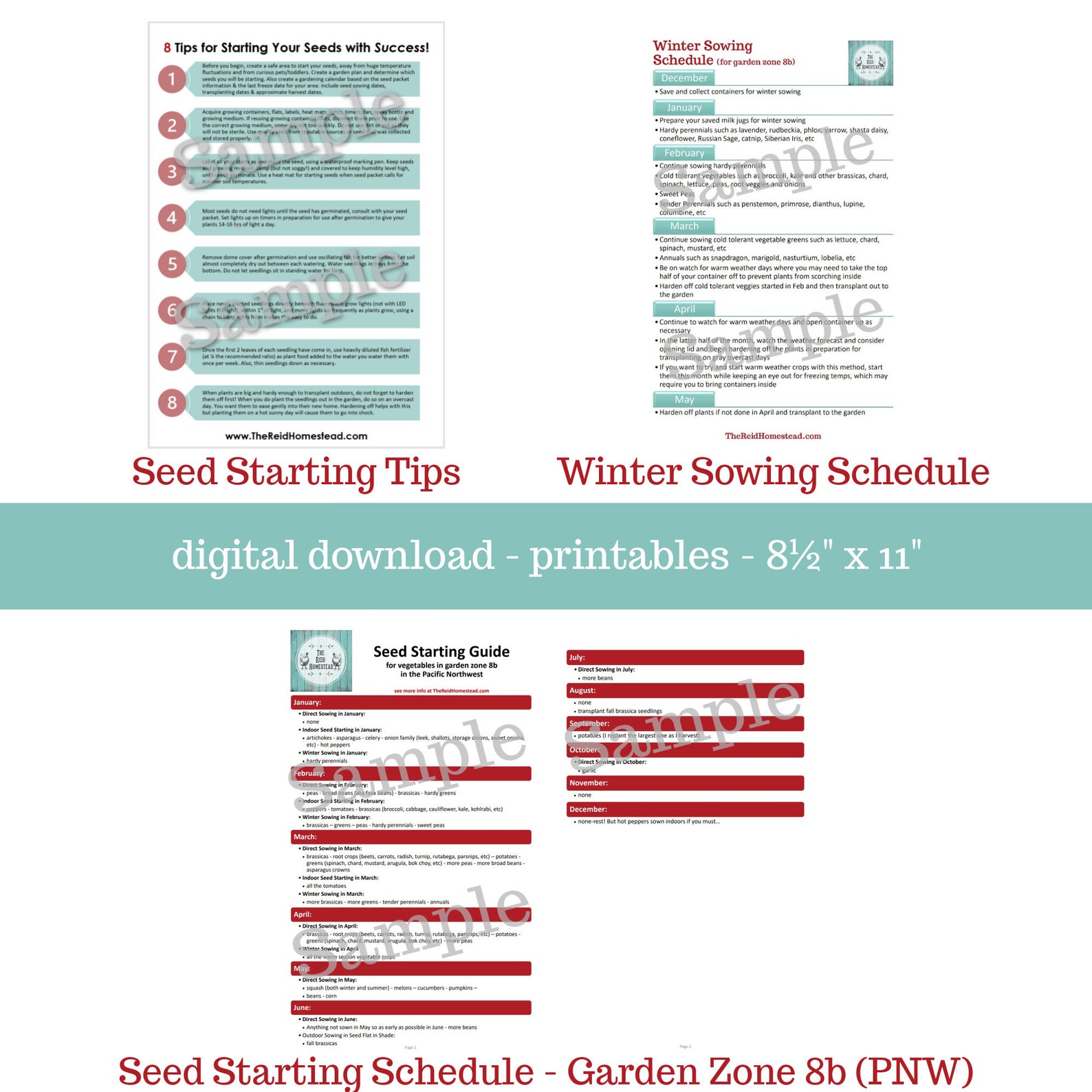 Seed Starting Guide Printable Bundle | Tips and Calendar for Starting ...