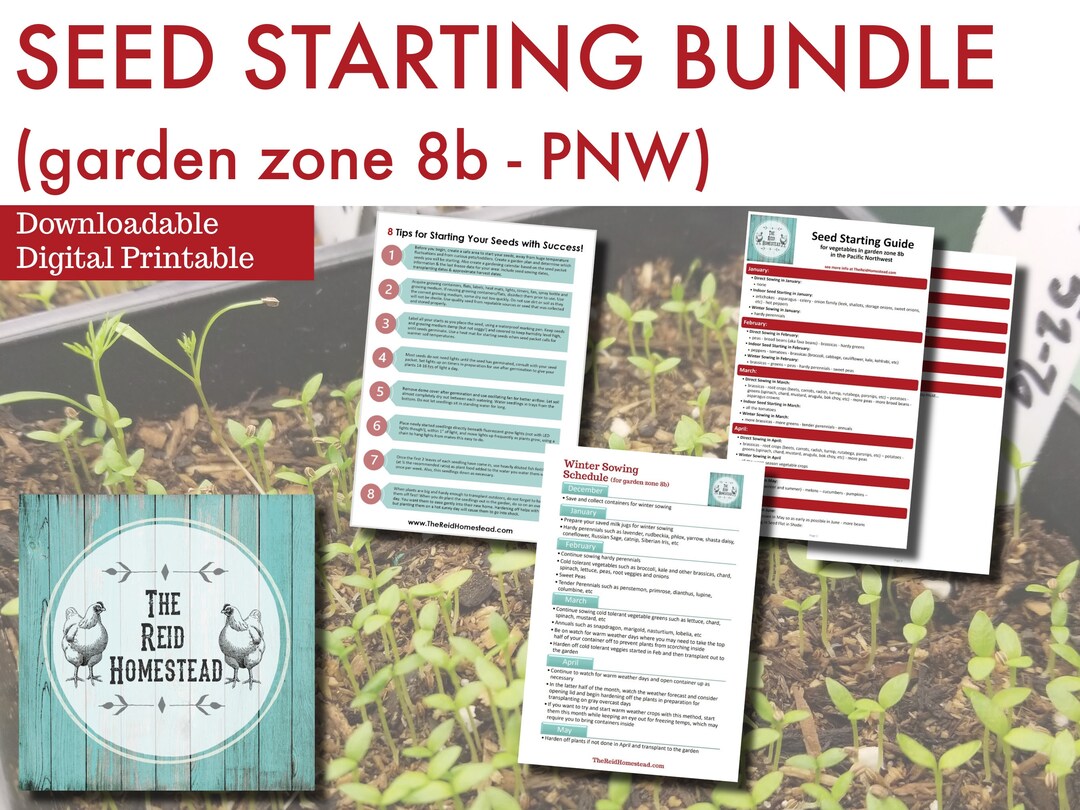 Seed Starting Guide Printable Bundle | Tips and Calendar for Starting ...