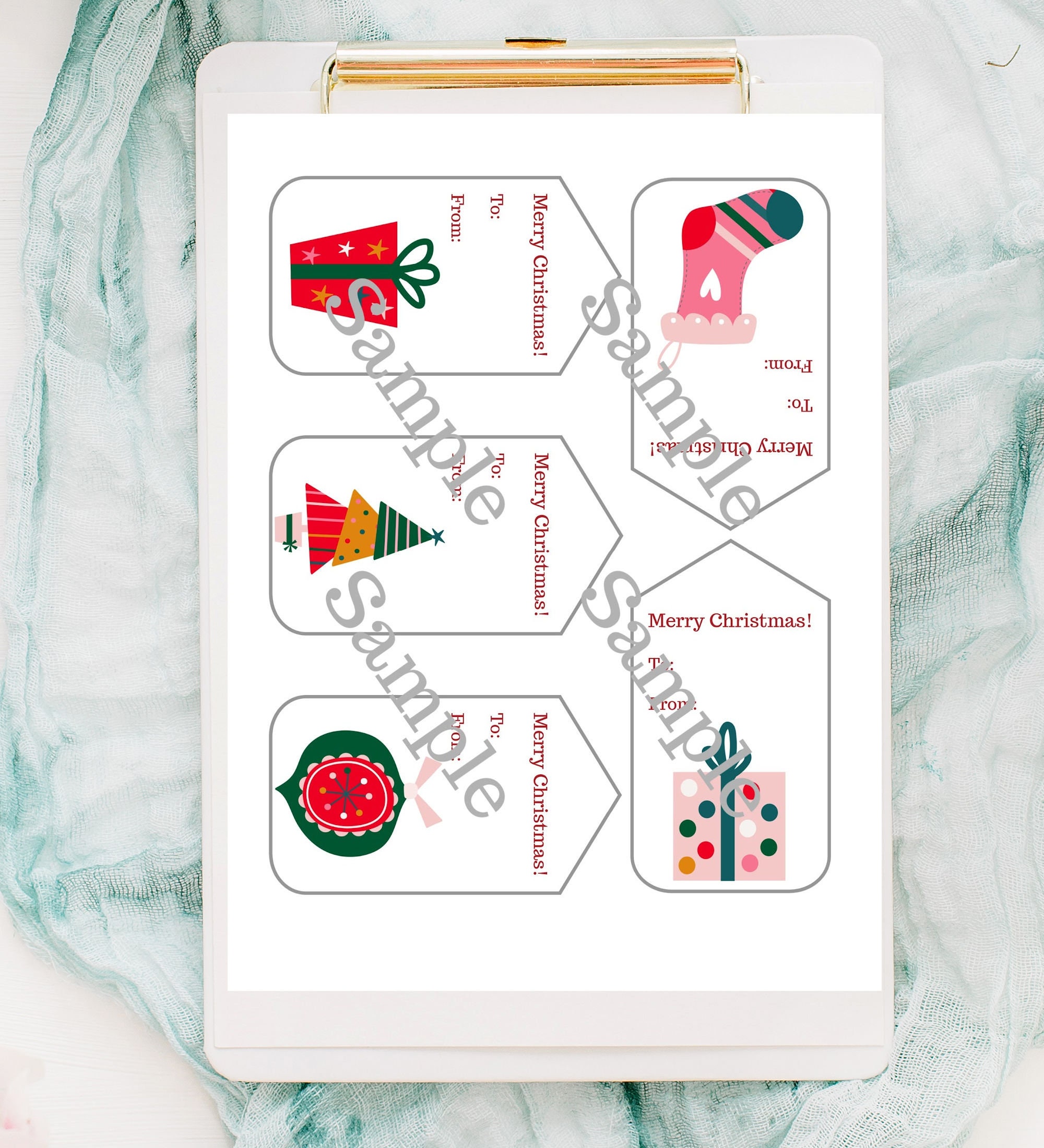 Christmas Gift Tags | Printable Holiday Gift Tags | 30 ASSORTED BUNDLE ...