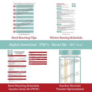 Vegetable Gardening Printable Bundle | Tips and Calendar for Starting ...