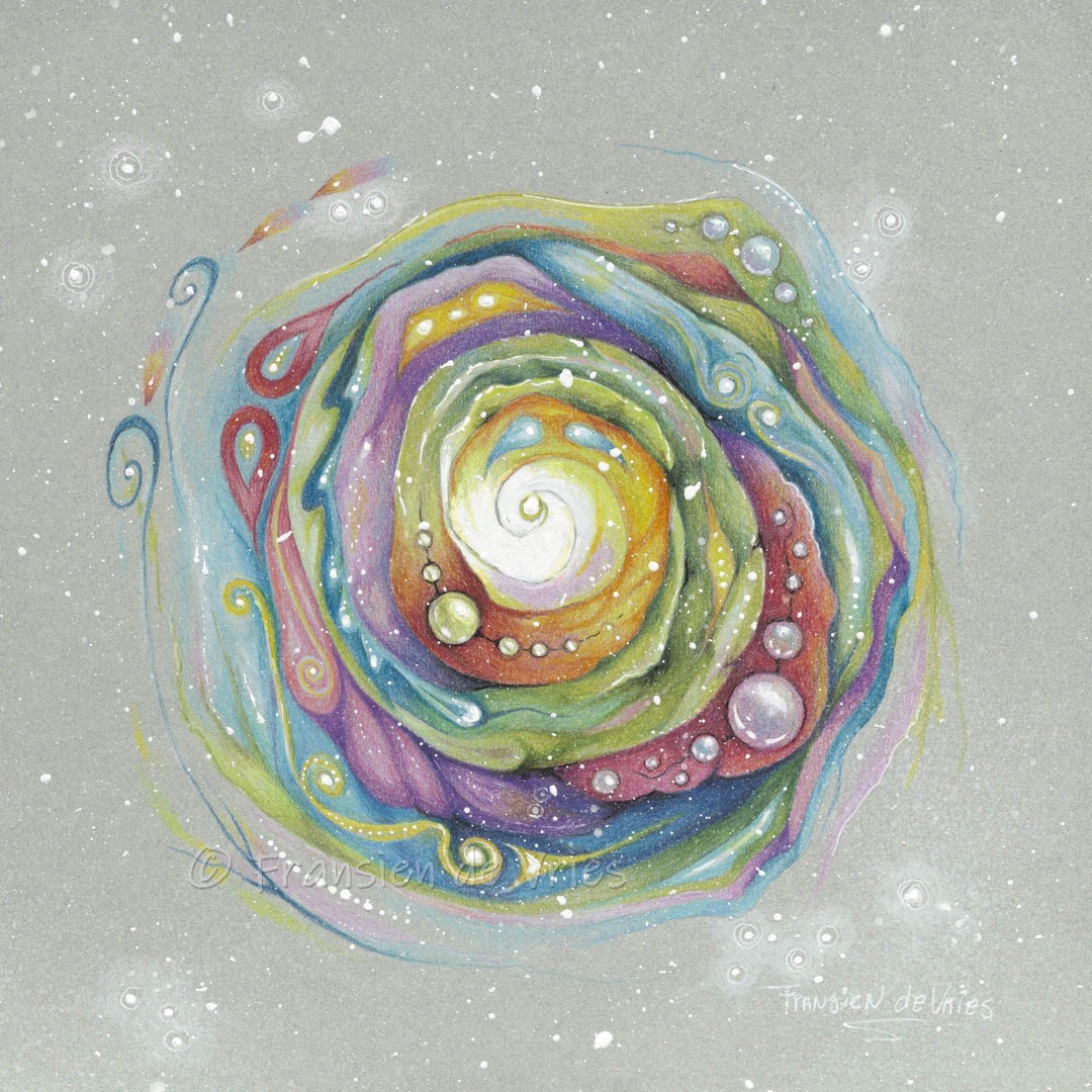 Art Print gicleé pearl of the Universe Mandala Colored Pencil Drawing ...