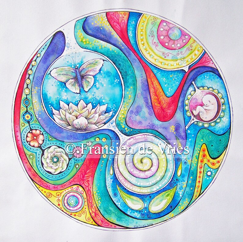 Healing Art: cycle Mandala Drawing/ Mandala - Etsy