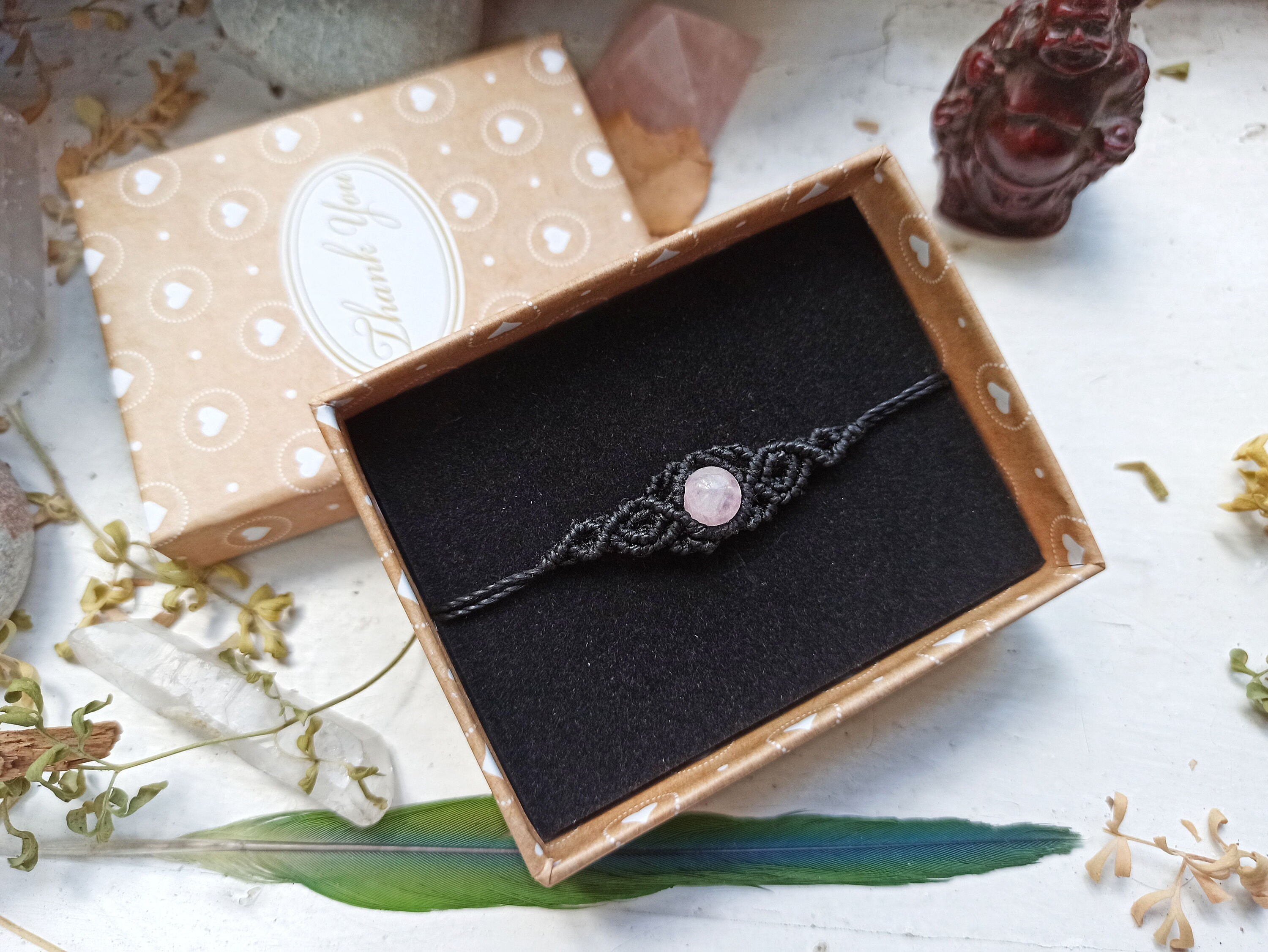 Macrame Stone Bracelet Adjustable, Bohemian Personalized Friendship ...