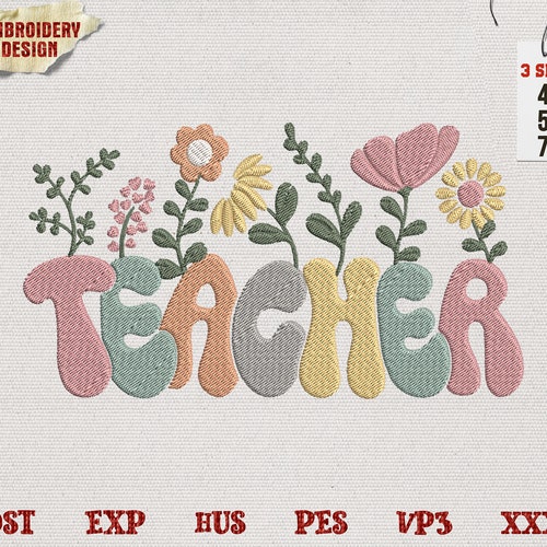 Teacher Life Embroidery Design Back to School Embroidery - Etsy