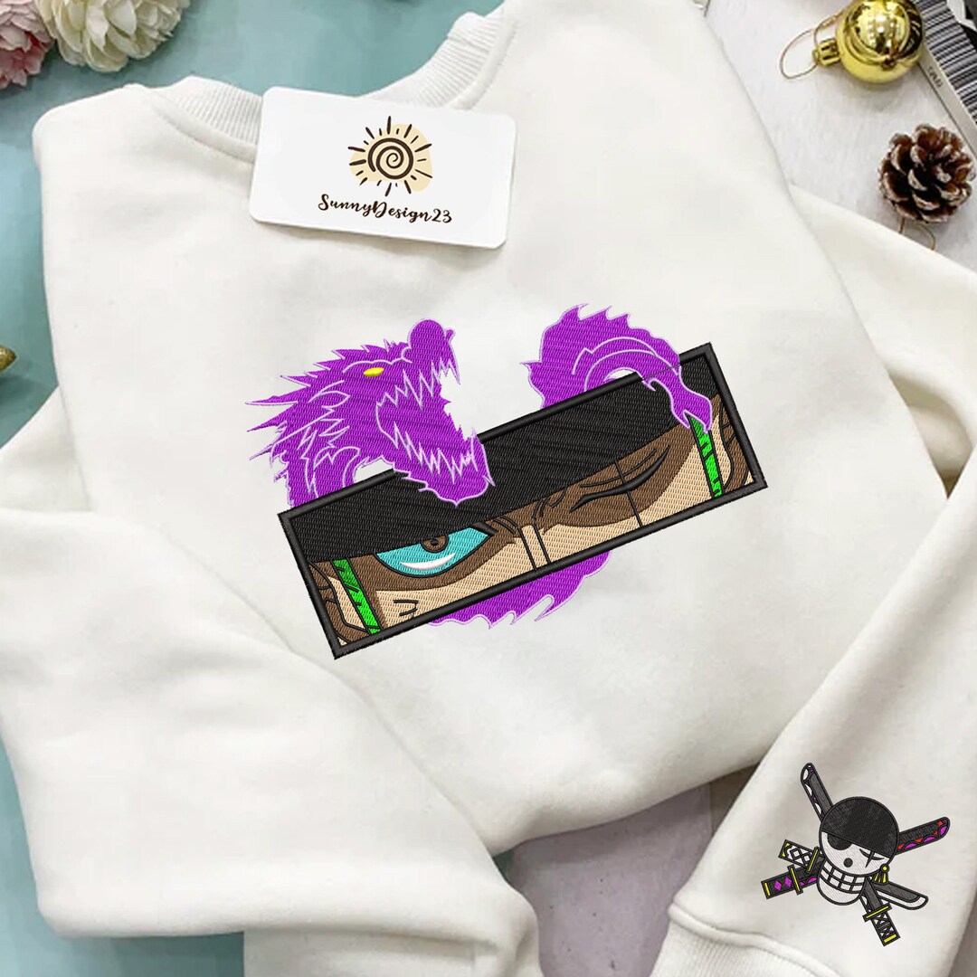 Embroidered Anime Sweatshirt, Embroidered Anime Hoodie, Embroidered ...