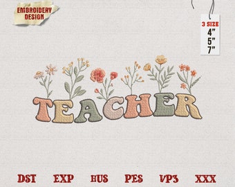 School Teacher Embroidery - Etsy