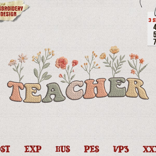 Teacher Embroidery - Etsy