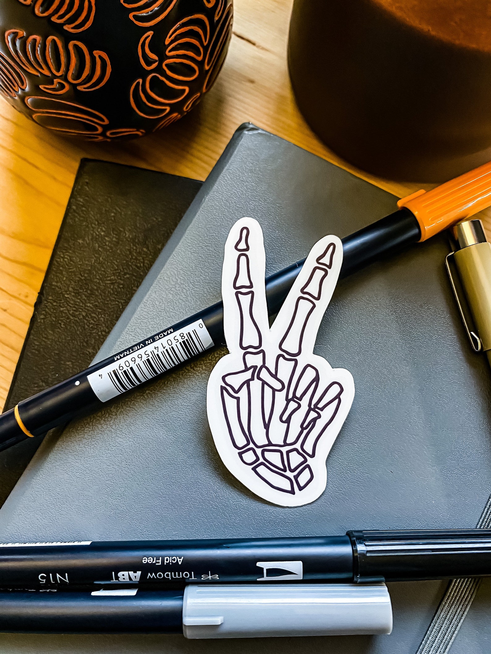 Skeleton Sticker / Halloween Sticker / Waterproof Sticker / - Etsy