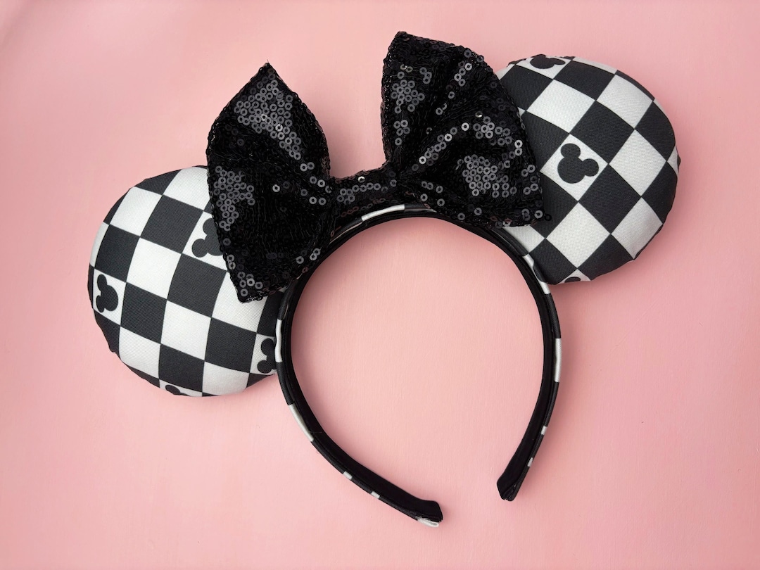 Black Checkered Mouse Ears, Mickey Ears, Minnie Ears - Etsy