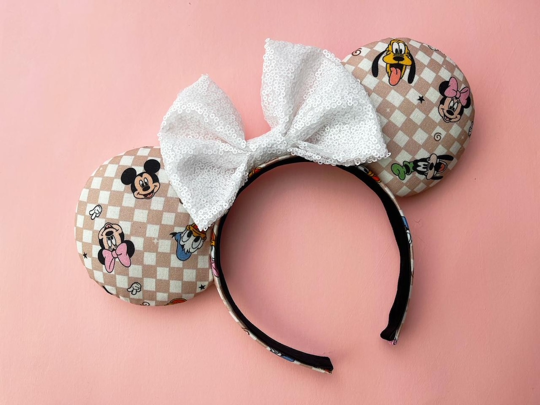 Mickey and Friends Checkered Ears, Mickey Ears, Minnie Ears, Disney ...