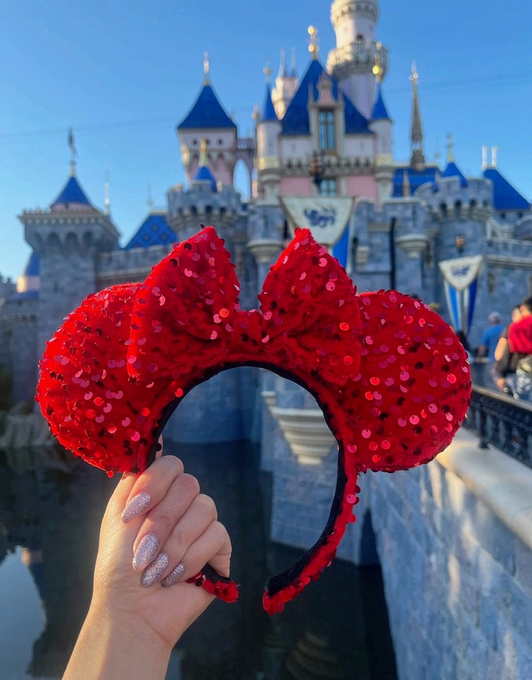 Red Sequin Mouse Ears, Red Velvet Mouse Ears - Etsy