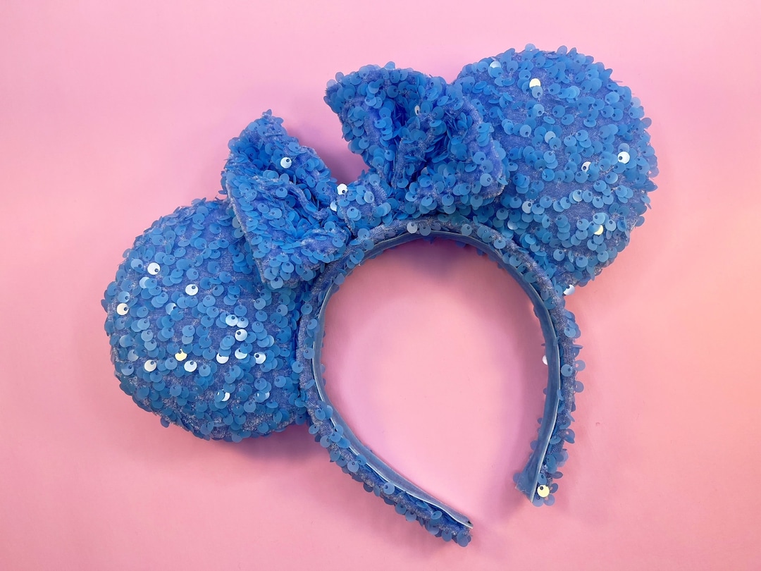 Blue Sequin Mouse Ears, Blue Velvet Mouse Ears, Minnie Ears, Mickey ...