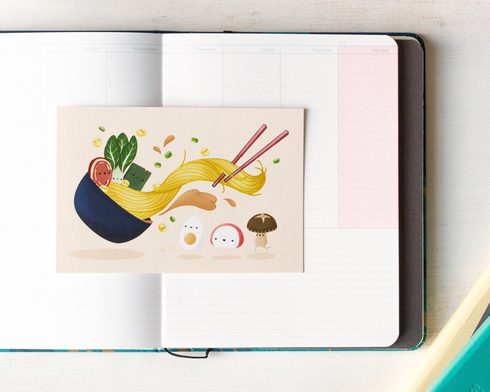 Kawaii Ramen Postcard Cute 4x6 Ramen Postcard and Mini Print | Etsy