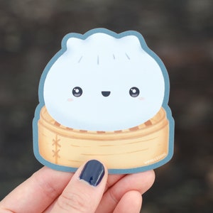 Happy Dumpling in Steamer Die-cut Magnet Cute Dim Sum Magnet - Etsy