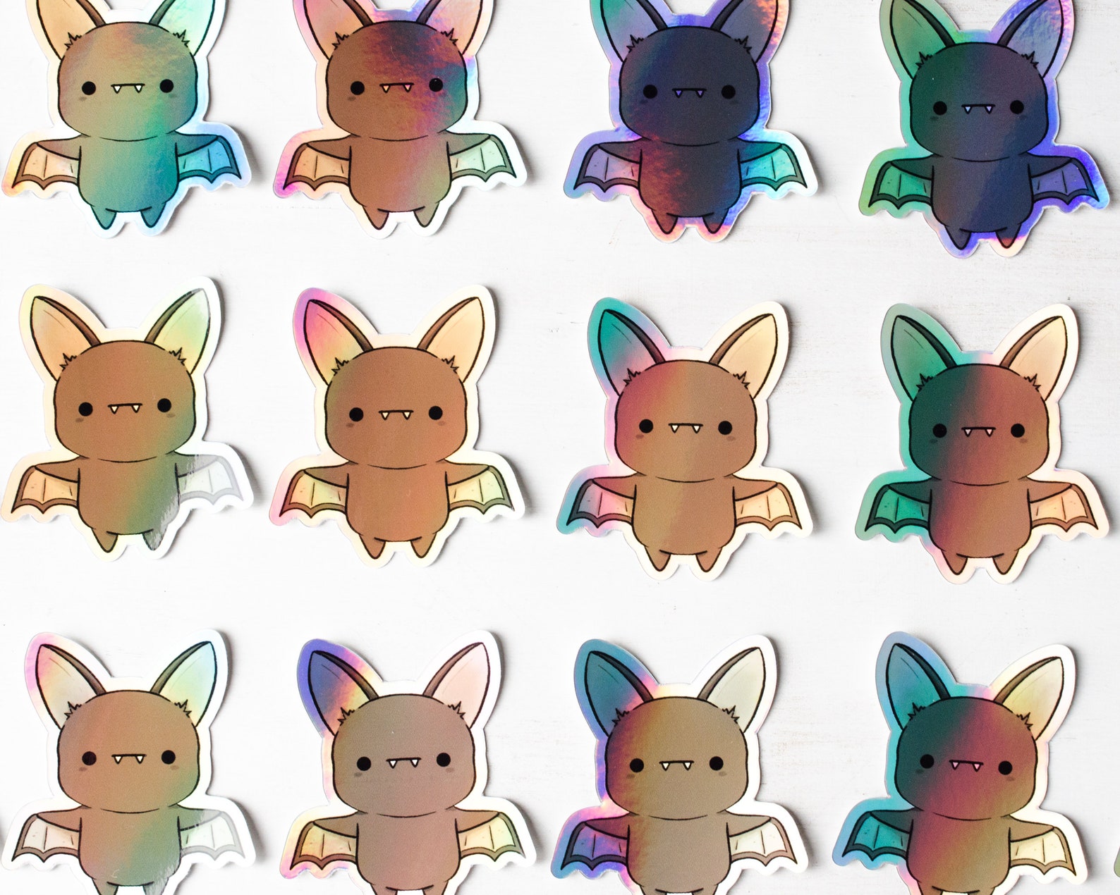 Boba Bat Holographic Sticker Holo Die-cut Cute Sticker for - Etsy