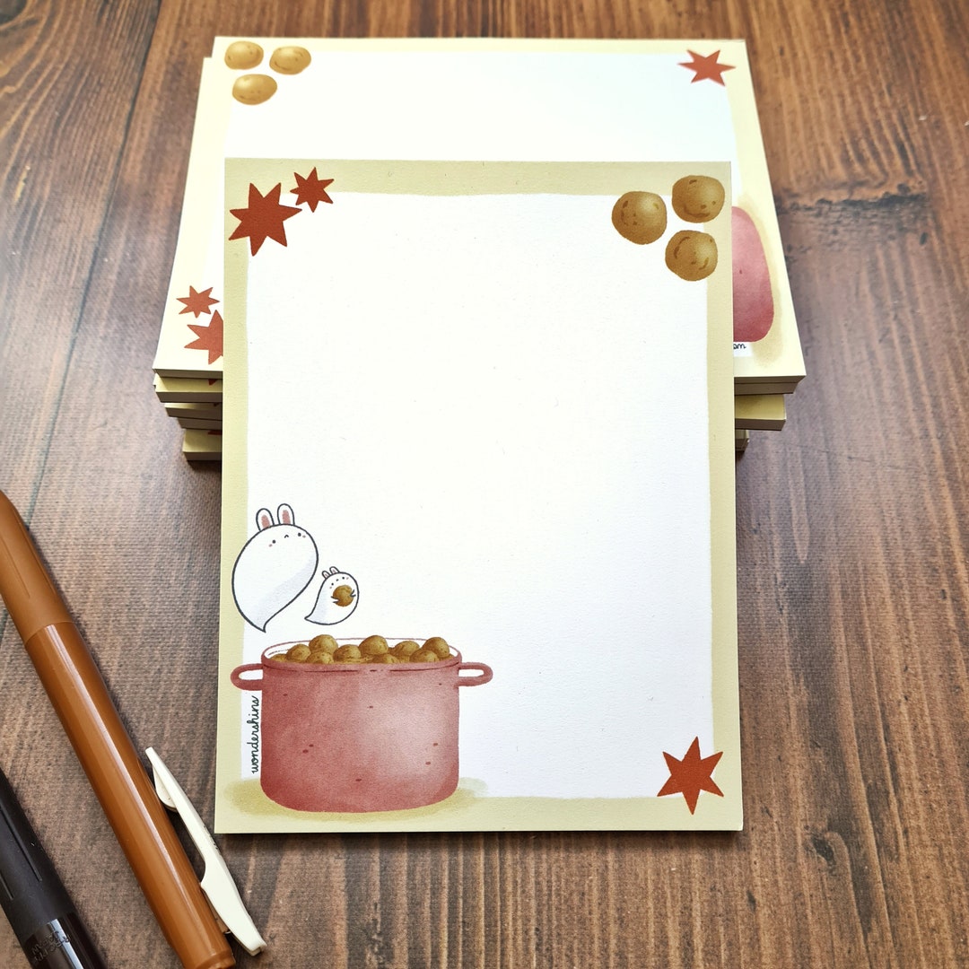 Kawaii Curry Fishballs Cute Asian Food Notepad 4x5 Stationery Notepad ...