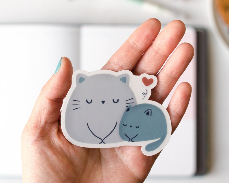 Kitty Love Vinyl Sticker Kawaii Cats Cute Kitty Cute | Etsy