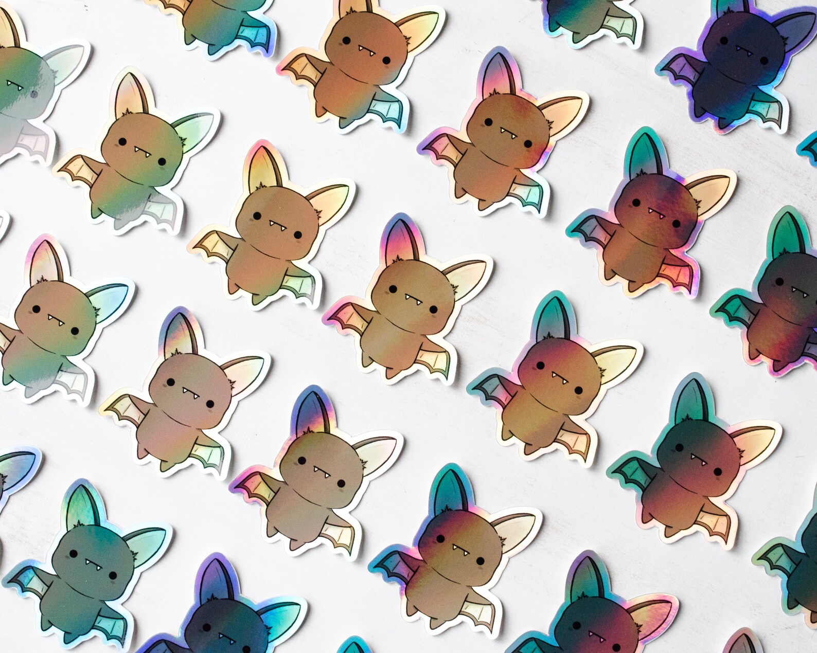Boba Bat Holographic Sticker Holo Die-Cut Cute Sticker for | Etsy