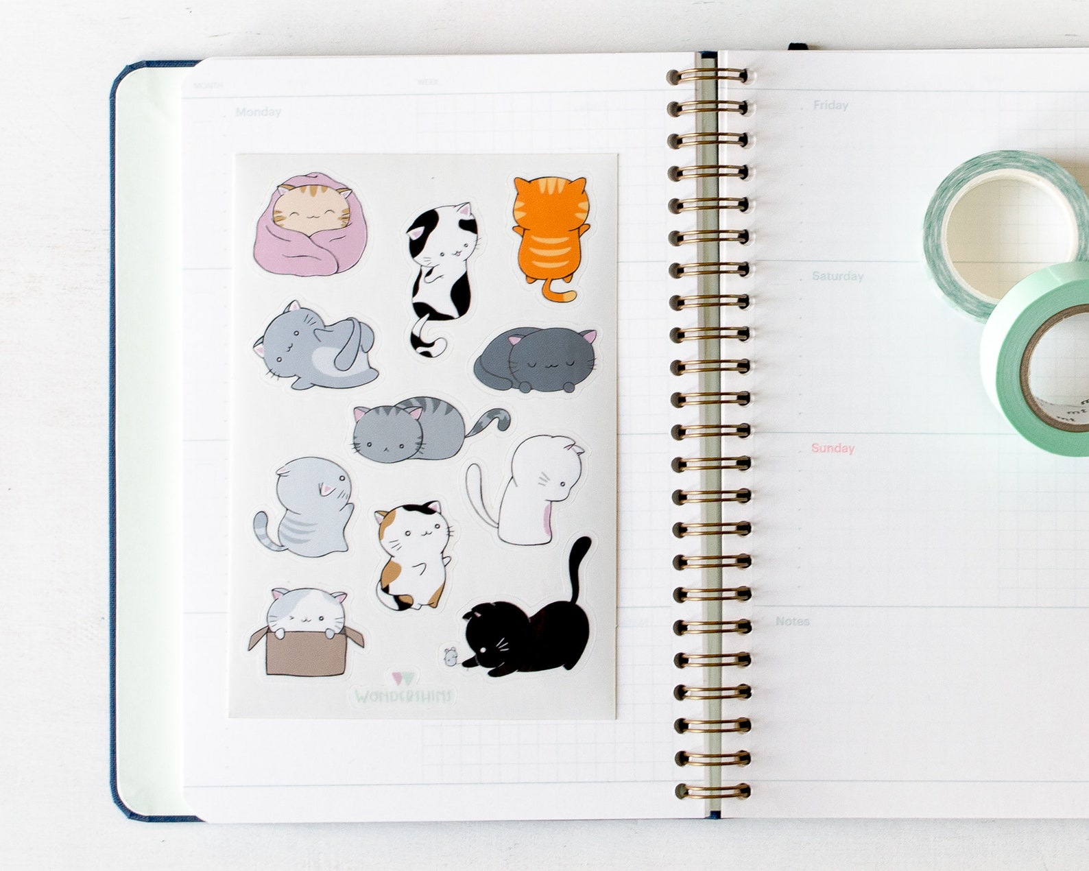 Cat Planner Stickers Cute Cat Stickers for Planner and - Etsy