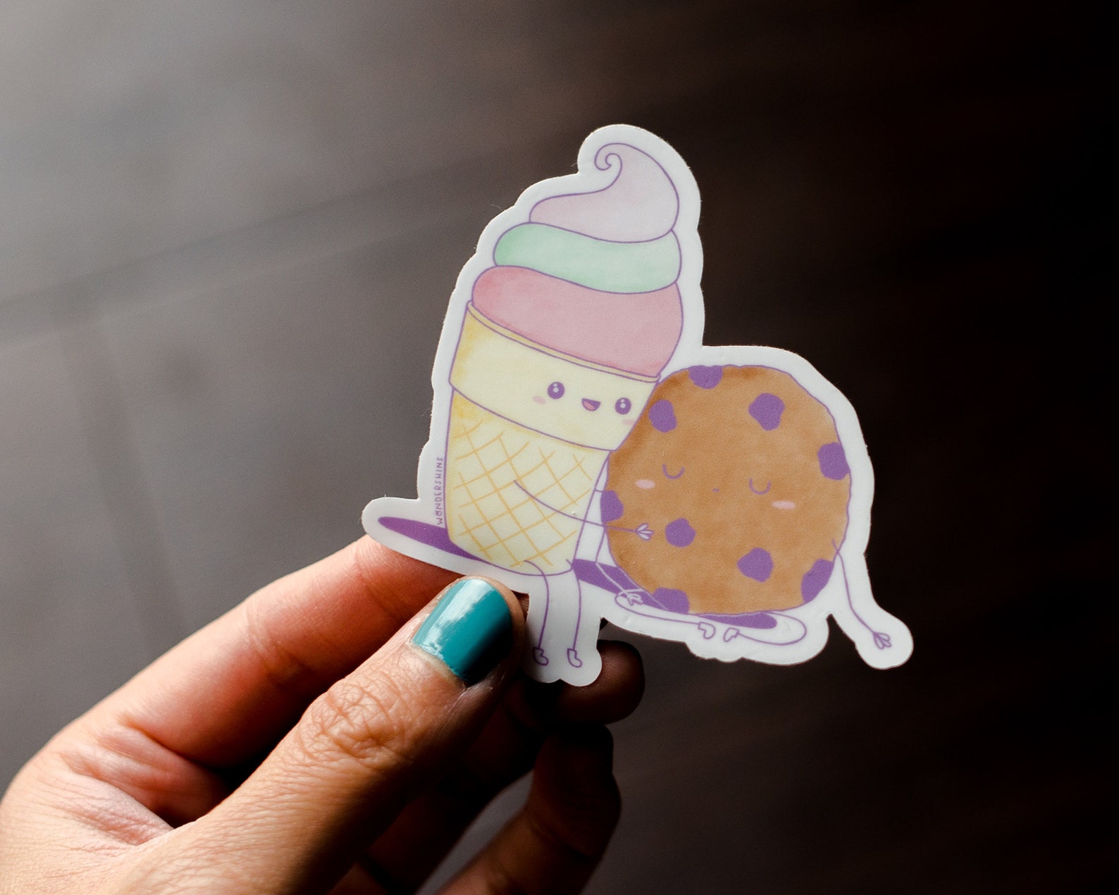 Ice Cream and Cookie Sticker Cute Pastel Vinyl Sticker for | Etsy