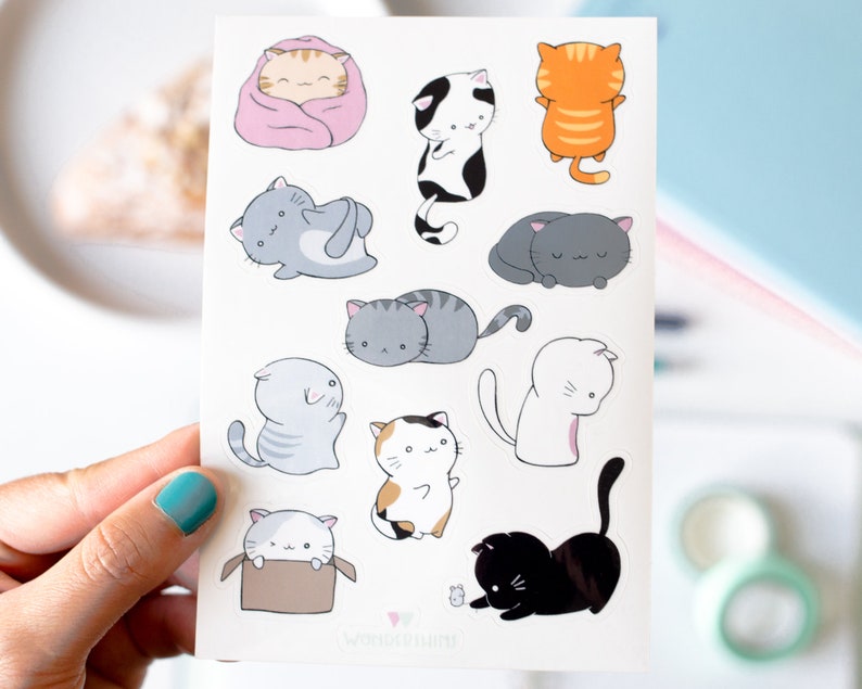 Cat Planner Stickers Cute Cat Stickers for Planner and - Etsy