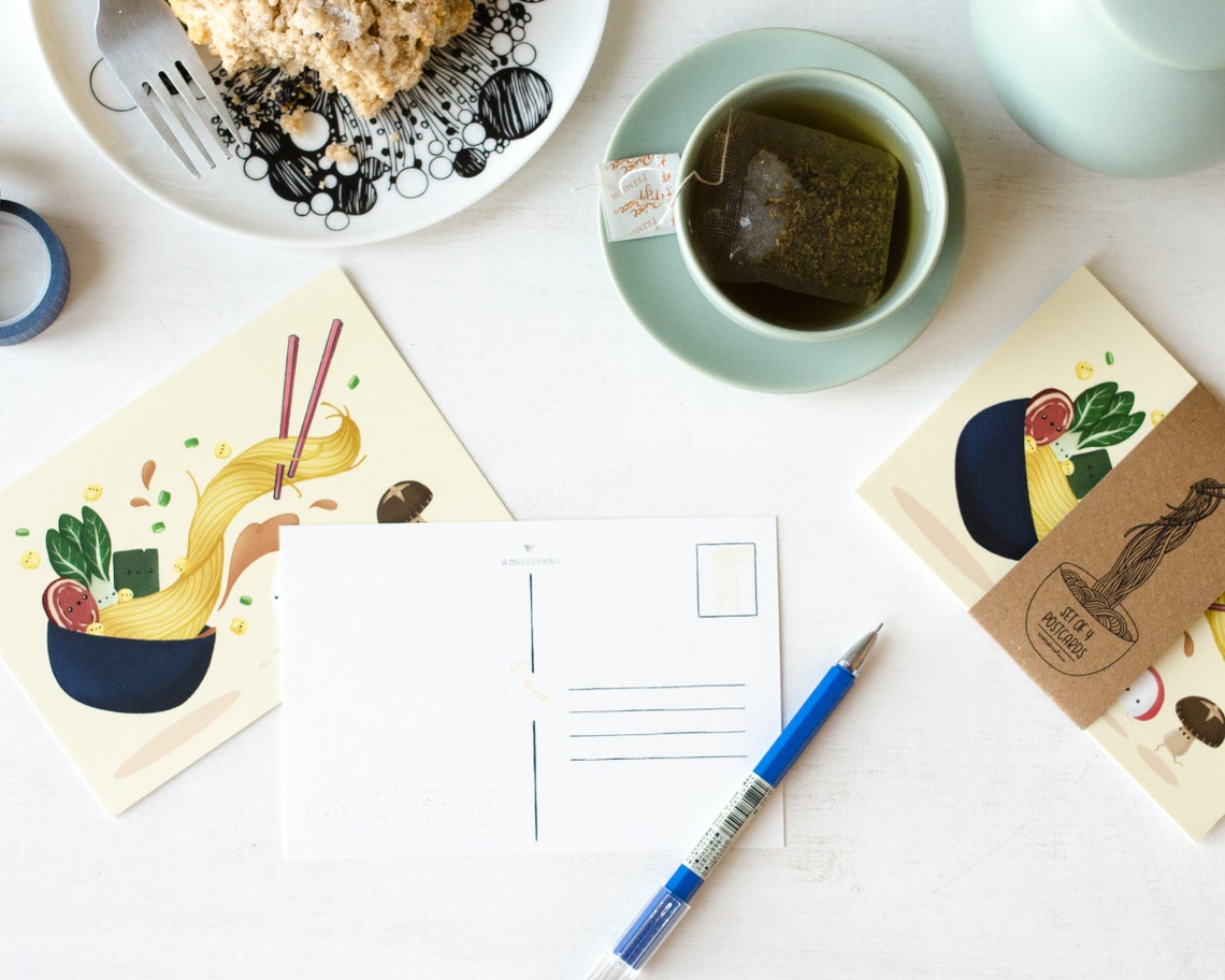 Kawaii Ramen Postcard Cute 4x6 Ramen Postcard and Mini Print - Etsy
