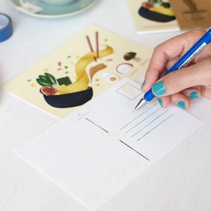 Kawaii Ramen Postcard Cute 4x6 Ramen Postcard and Mini Print for Noodle ...