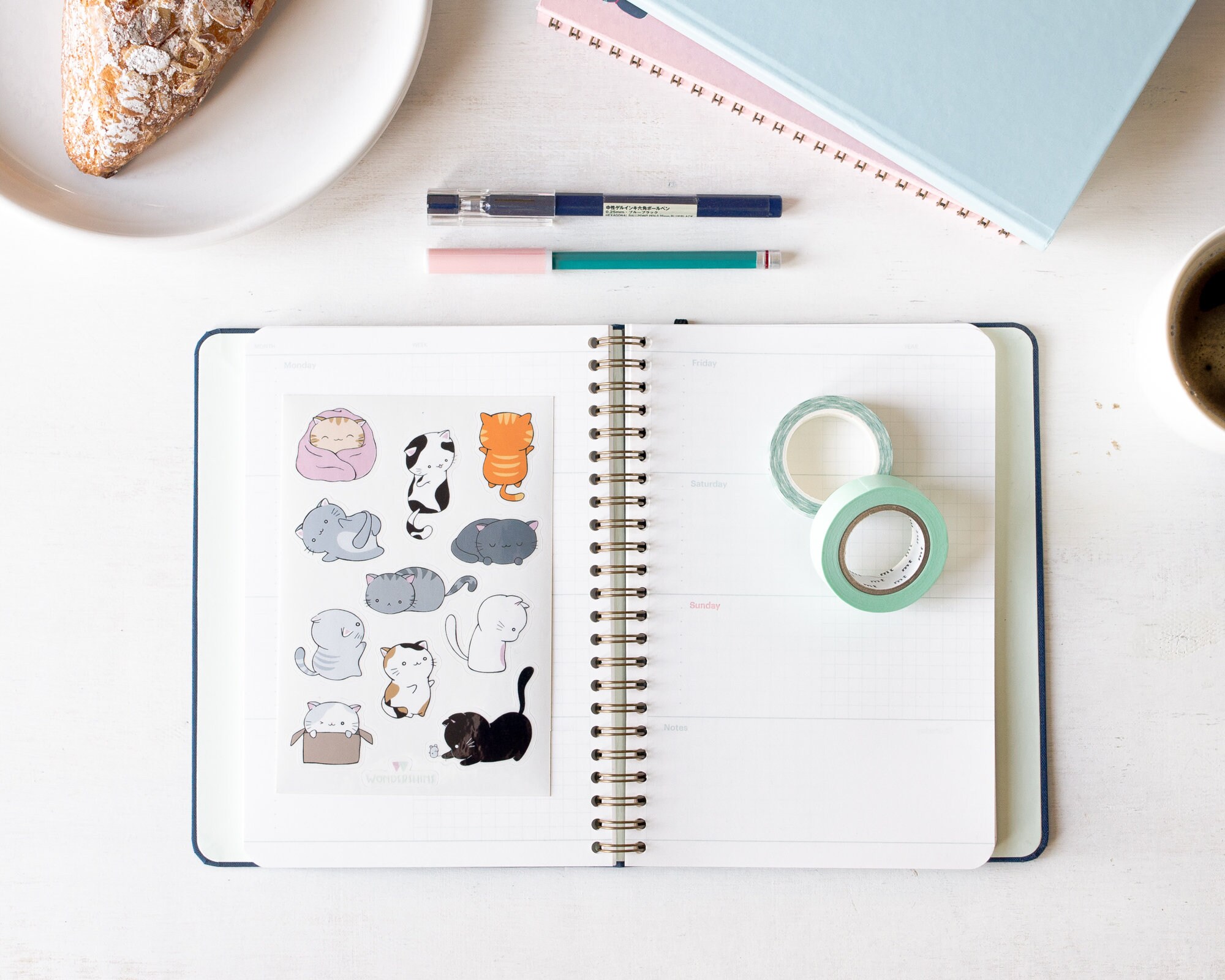 Cat Planner Stickers Cute Cat Stickers for Planner and | Etsy