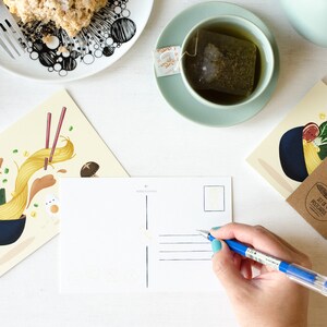Kawaii Ramen Postcard Cute 4x6 Ramen Postcard and Mini Print for Noodle ...