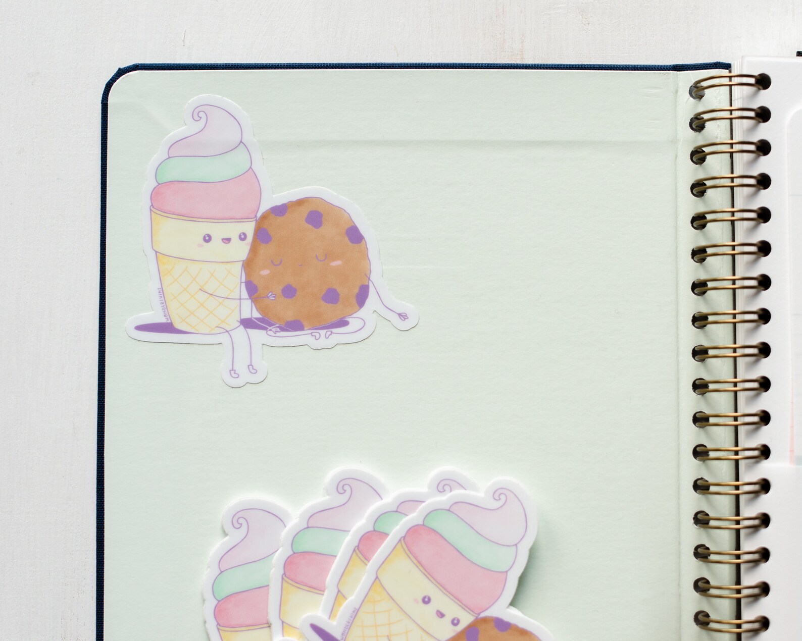Ice Cream and Cookie Sticker Cute Pastel Vinyl Sticker for - Etsy
