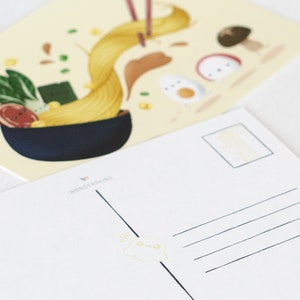 Kawaii Ramen Postcard Cute 4x6 Ramen Postcard and Mini Print for Noodle ...