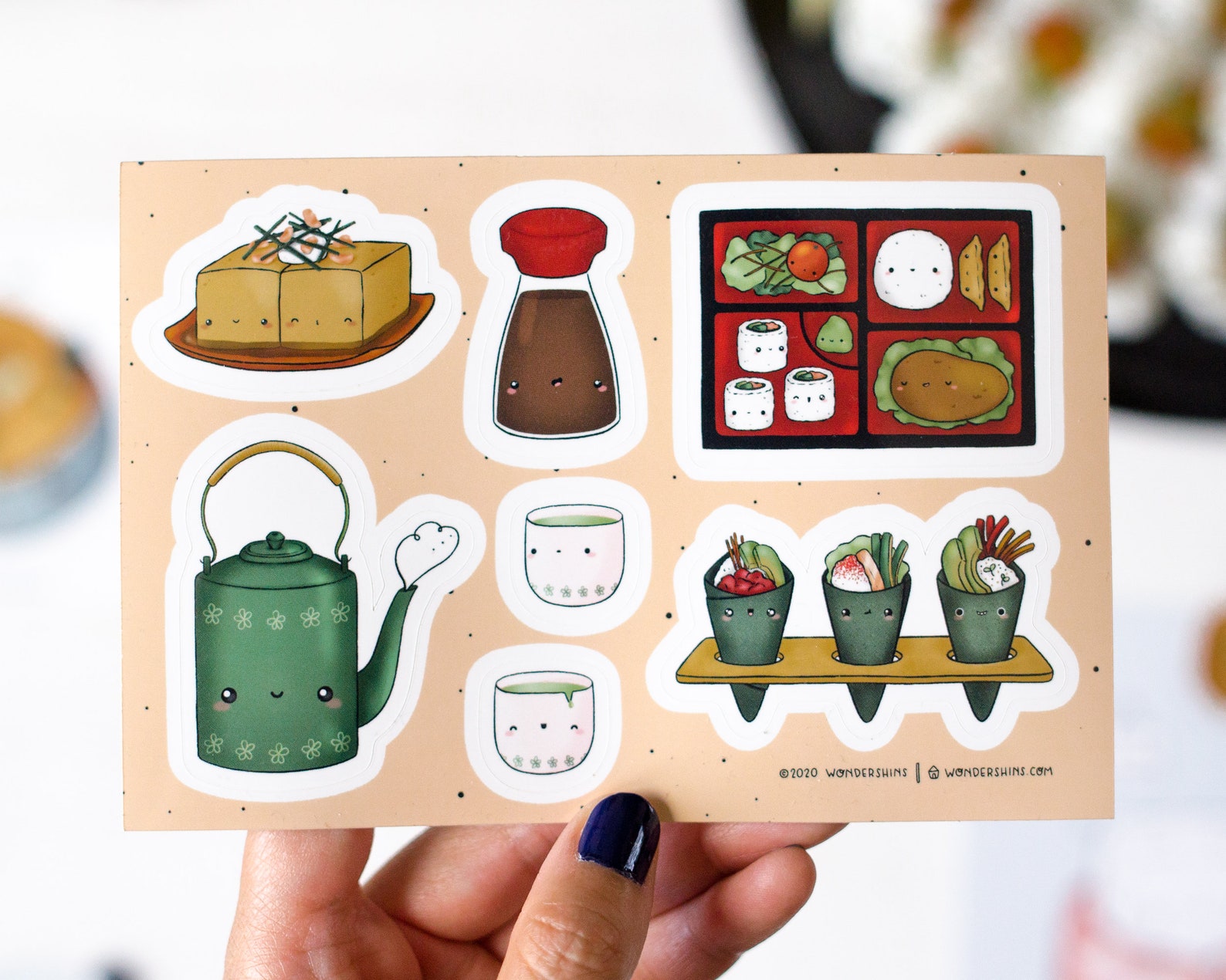 Japanese Food Stickers Cute Bento Box Sticker Sheet With 7 - Etsy