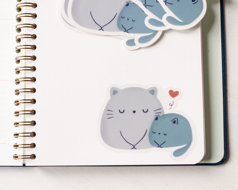Kitty Love Vinyl Sticker Kawaii Cats Cute Kitty Cute | Etsy