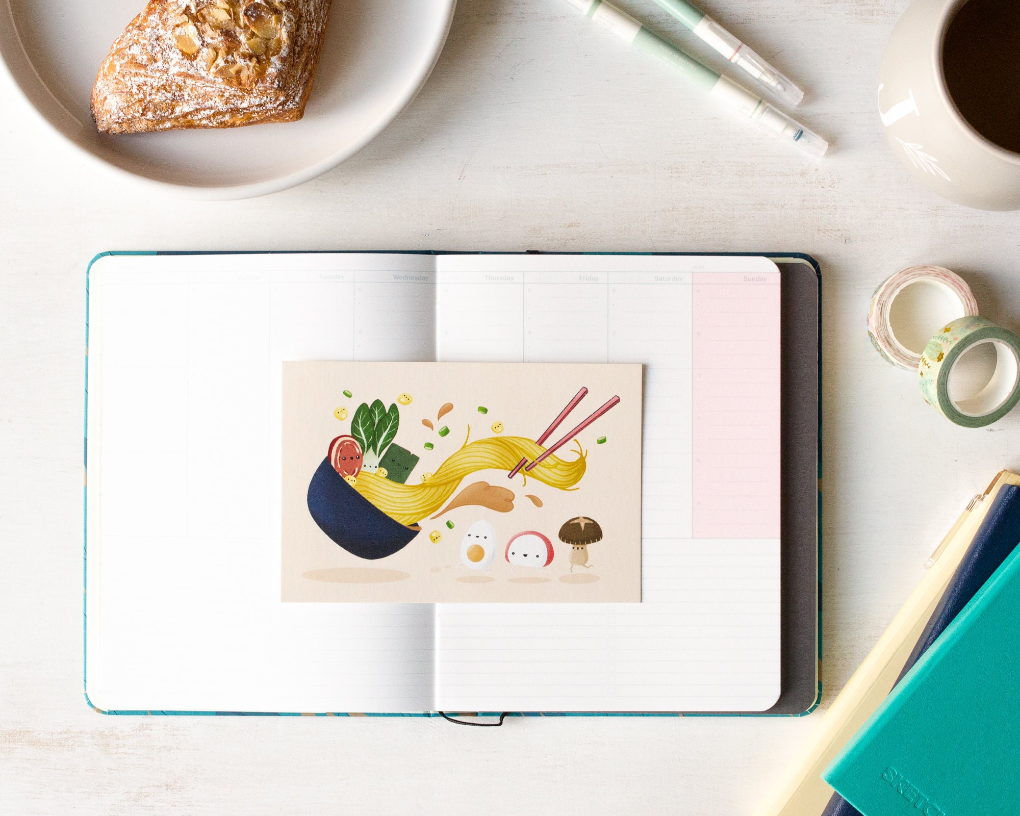 Kawaii Ramen Postcard Cute 4x6 Ramen Postcard and Mini Print - Etsy