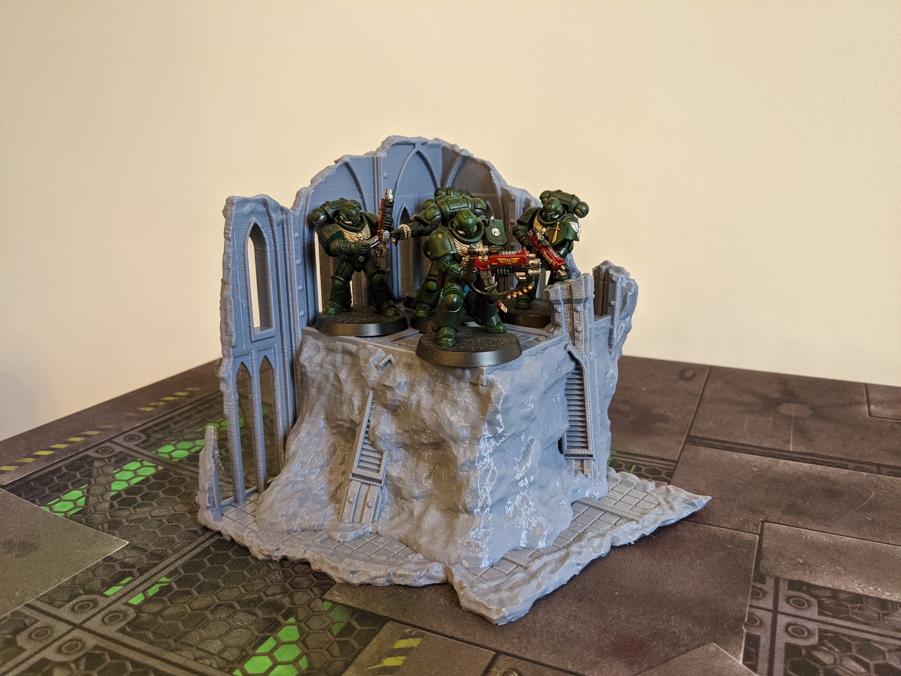 Warhammer 40k AOS Terrain Ruins With Platform Corner Gothic Themed ...