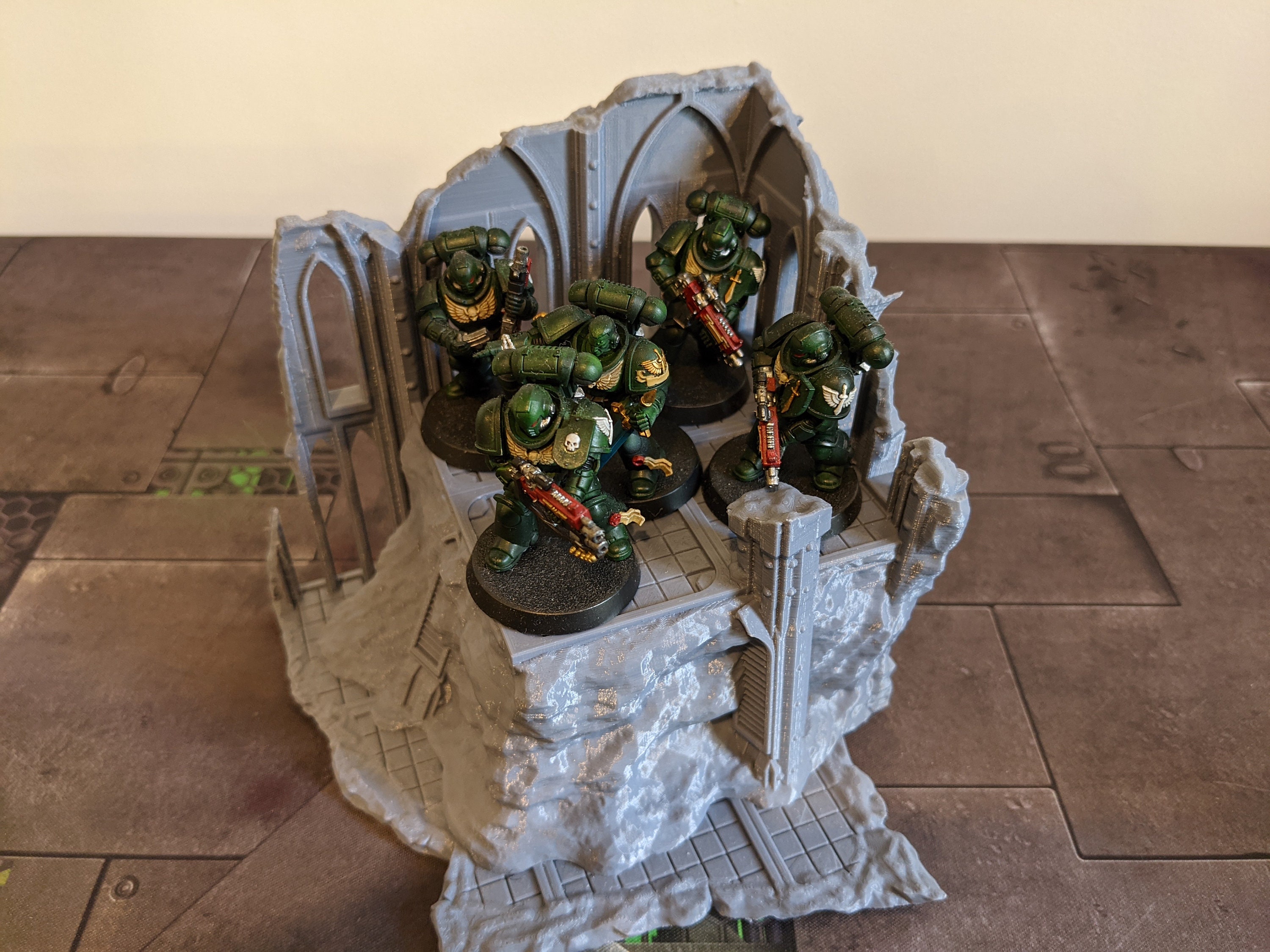 Warhammer 40k AOS Terrain Ruins With Platform Corner Gothic Themed ...
