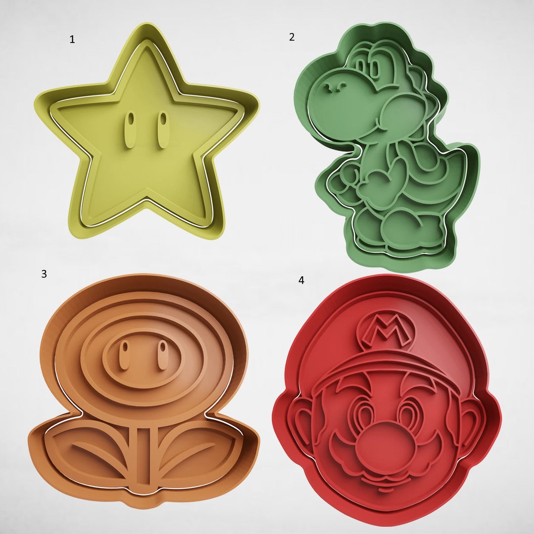 Super Mario Brothers Cookie Cutter and Embosser Stamp 2 Pce Set - Etsy ...