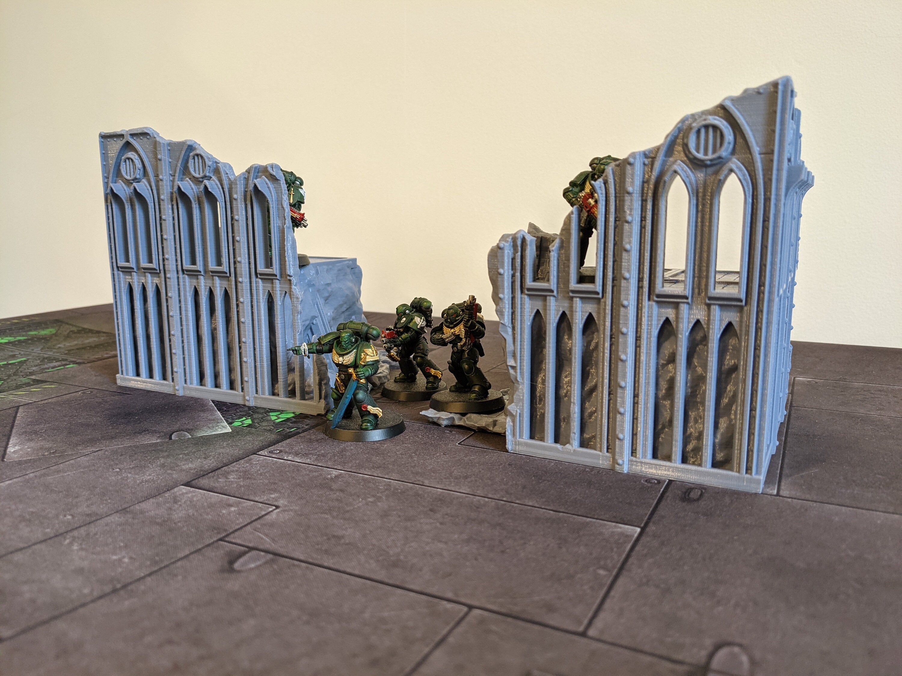 Warhammer 40k AOS Terrain Ruins With Platform Corner Gothic Themed ...