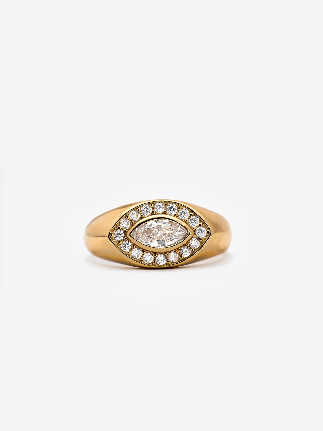 Evil Eye Signet Ring Bold Thick Ring Minimalist Pinky Ring Evil Eye ...