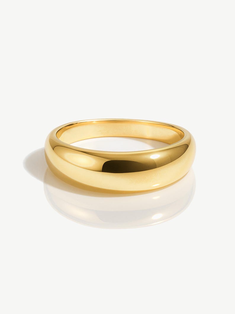 Gold Solid Dome Ring - Gift for Her • Minimalist Ring • Modern ...
