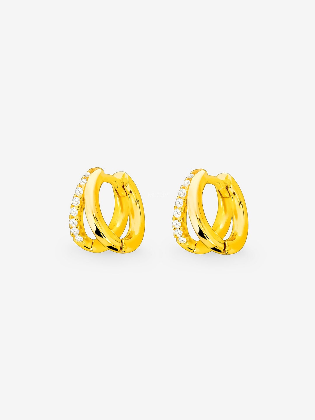 Double Helix Hoops 18ct Gold Plated Double Hoops - Etsy