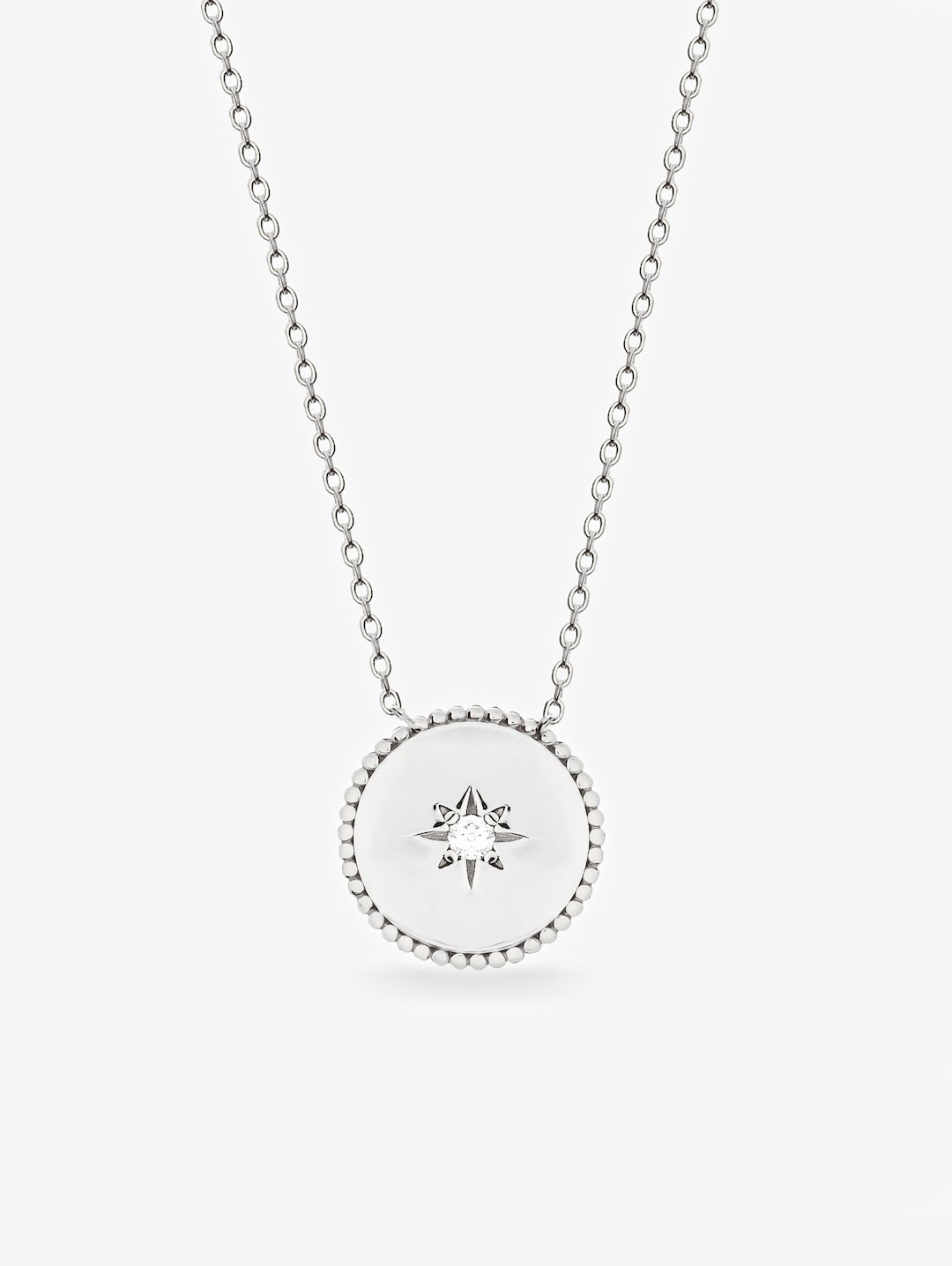 Star Coin Necklace 18ct White Gold Plated Polaris North - Etsy