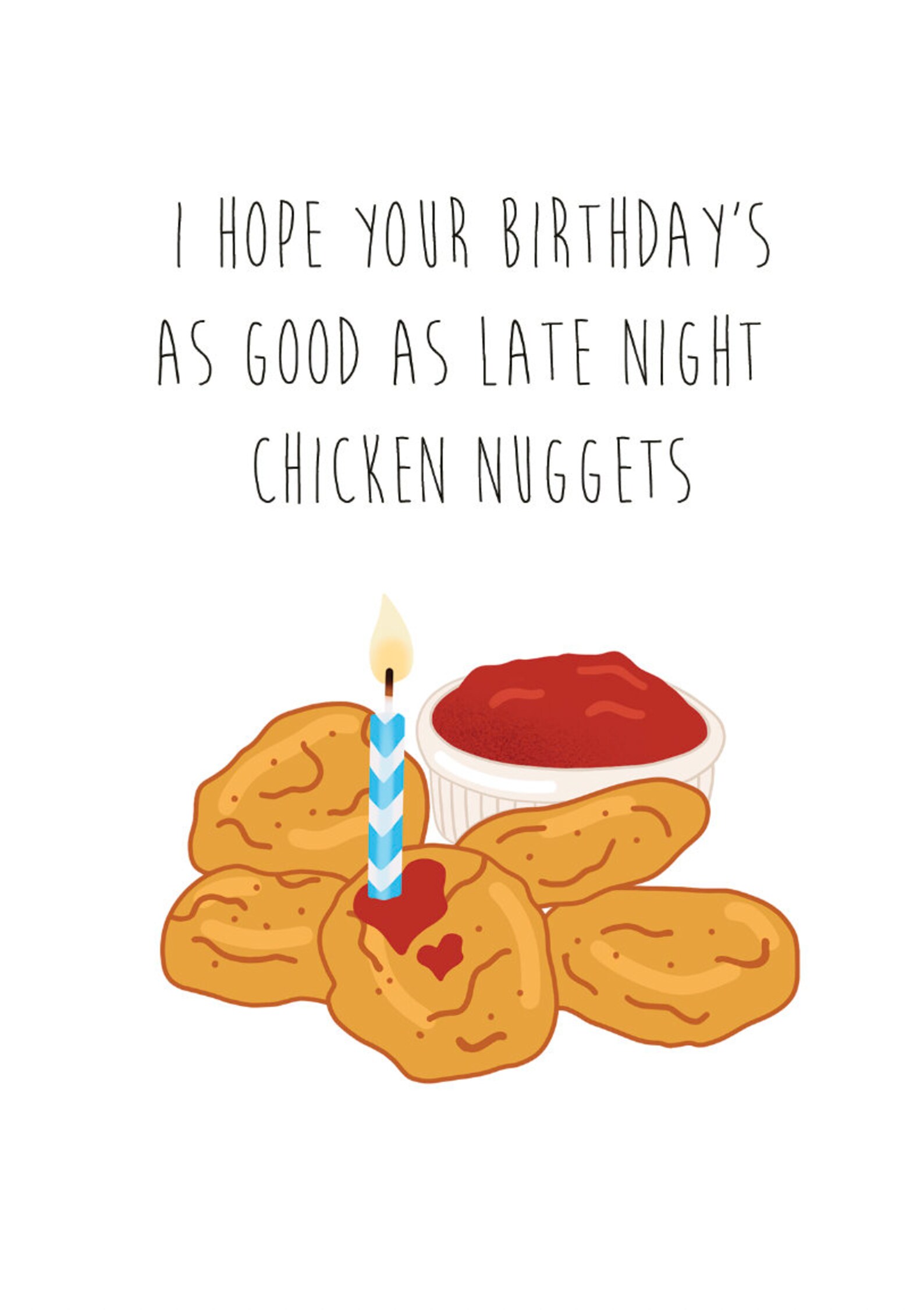 Chicken Nugget Birthday Card // Funny Birthday Card Funny | Etsy