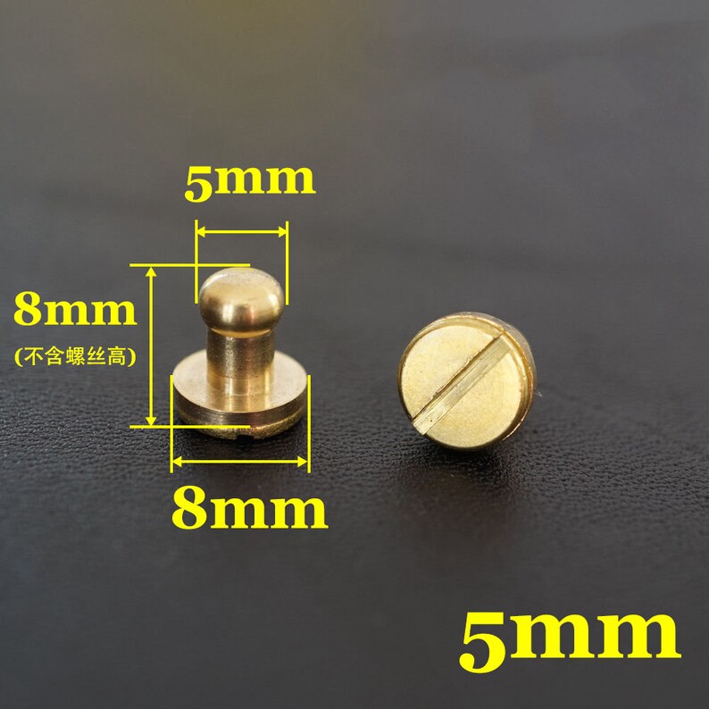 20pcs Stud Screw Round Head Solid Brass Nail Rivets Button | Etsy